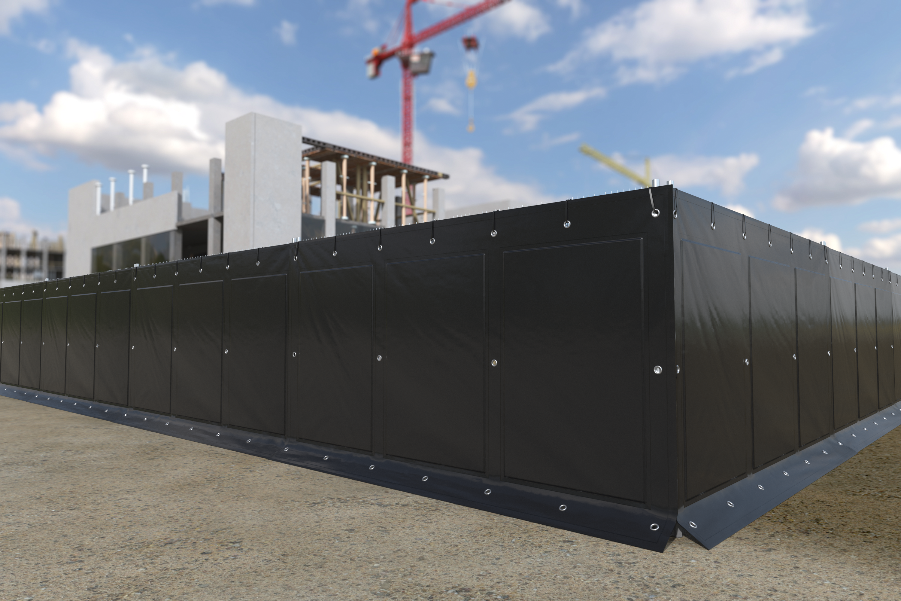 The Heras Noise Control Barrier – sound-absorbing tarpaulin